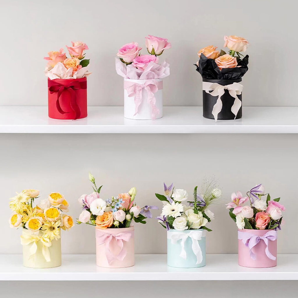 SHIOK Small Round Shaped Colourful Flower Bucket Box For Bouquet ...