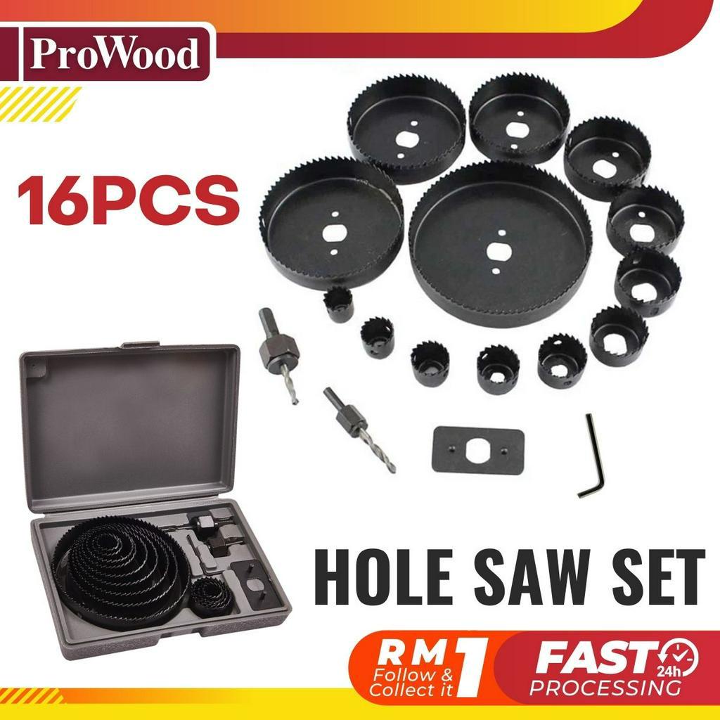 6PCS/16PCS Sharpened Teeth Carbon Steel Wood Hole Saw Kit Set in ...