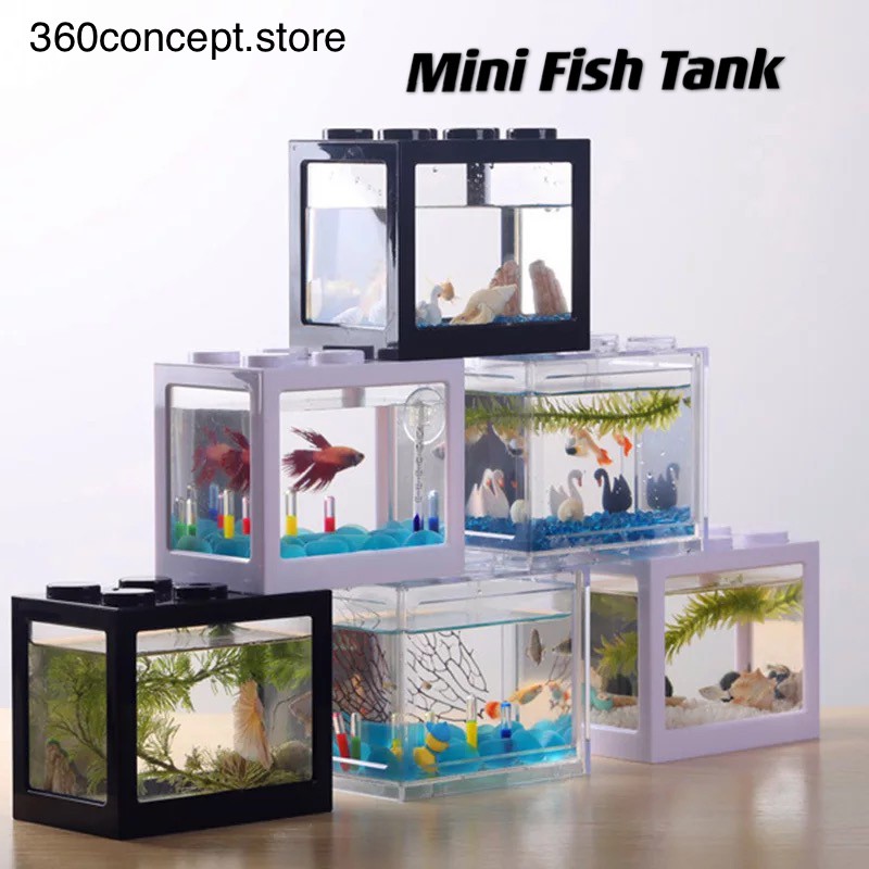 Mini & Large Aquarium Lego Block Fish Tank for Fish / Betta / Guppy ...