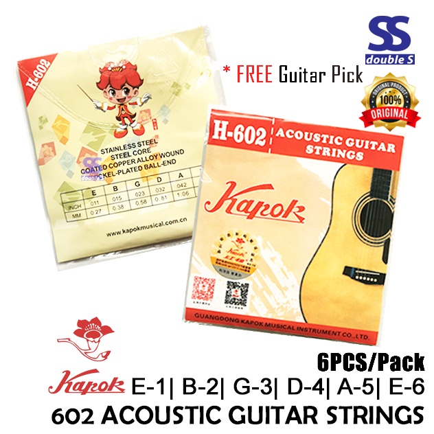 Tali Guitar Kapok Acoustic H-602/Guitar String With Free Guitar Pick ...
