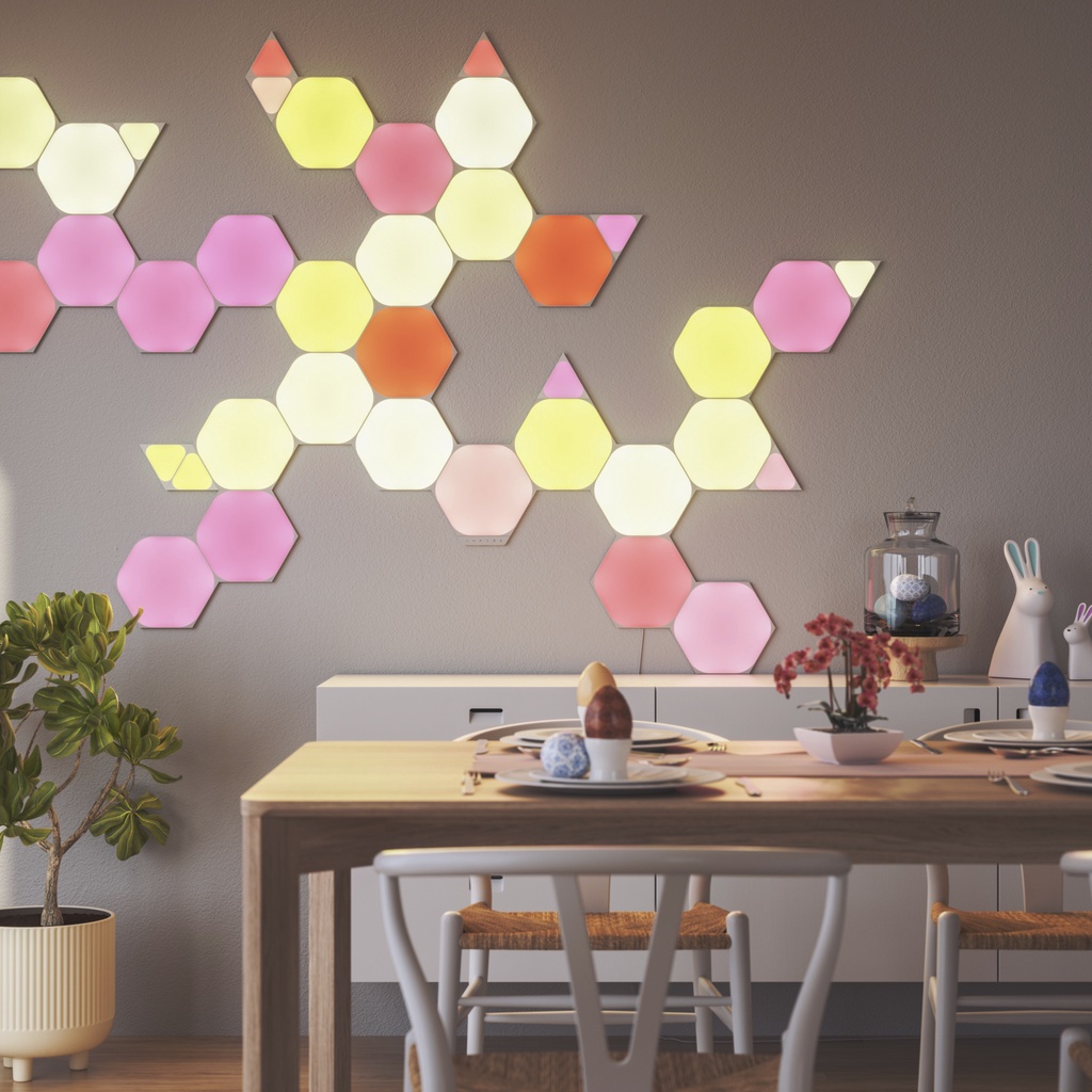 NANOLEAF Shapes Hexagon Smarter Kit [9 Panel] Wall Light for Decoration ...