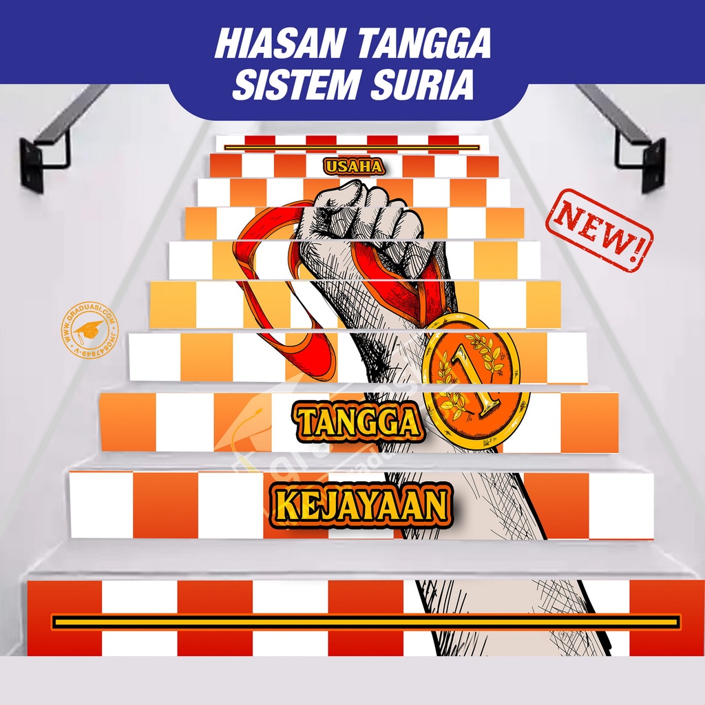 Banner Tangga Sekolah Viral,USAHA TANGGA KEJAYAAN !!, 10 pcs, 5.5 inci x 60 inci #tgg | Shopee ...