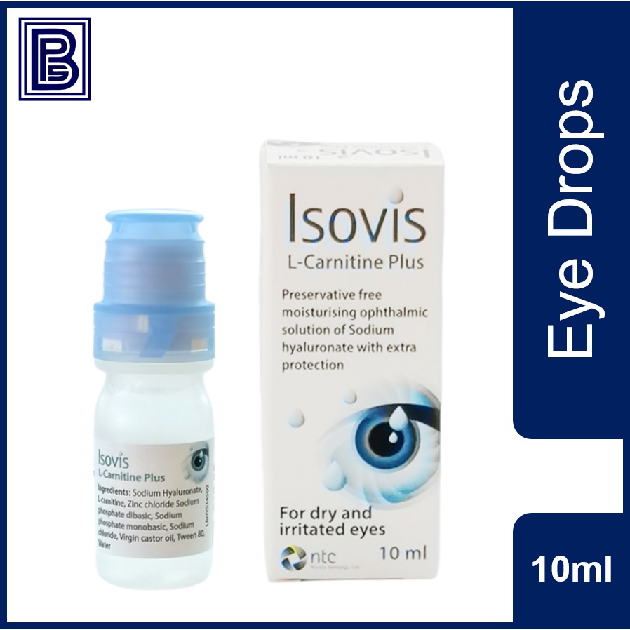 NTC Isovis L-Carnitine Plus Eye Drops For Dry & Irritated Eyes (10ml ...