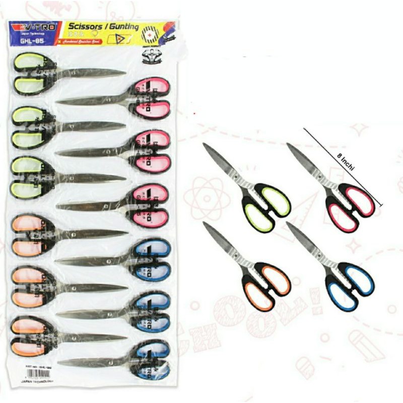 Large AND SHARP RUBBER HANDLE SCISSORS SIZE 8 INCH | Shopee Malaysia