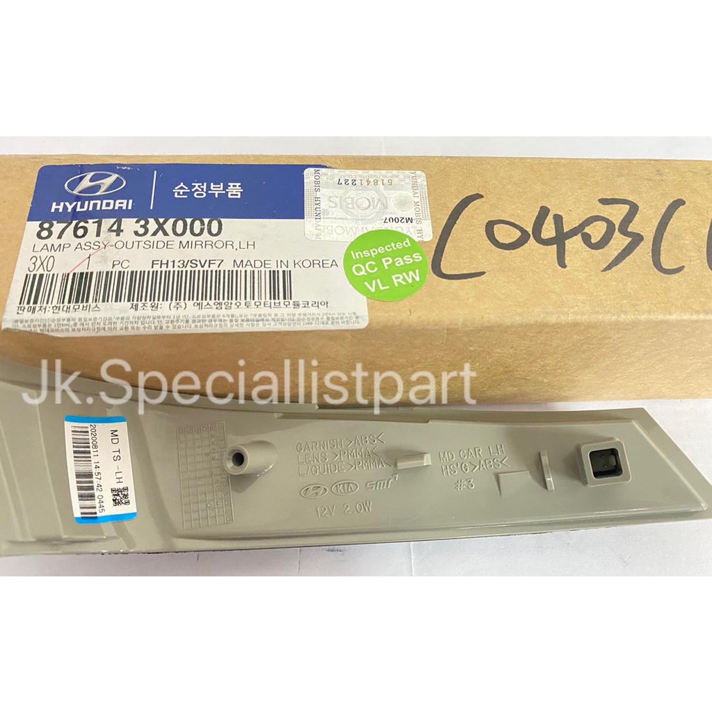 SIDE MIRROR LAMP LEFT RIGHT LH RH GENUINE PART (ORIGINAL) [87614-3X000 ...