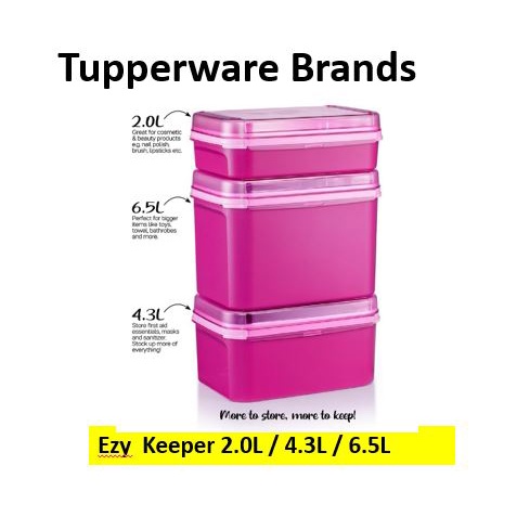 Tupperware Ezy Rect Keeper Maroon Set 2.0L/ 4.3L/ 6.5L OR Turquoise 2 ...