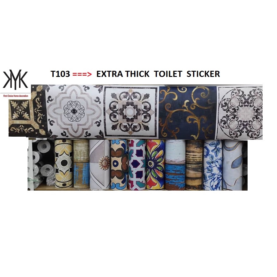 kyk flooring Lantai Vinyl Toilet sticker waterproof | Tile Sticker ...