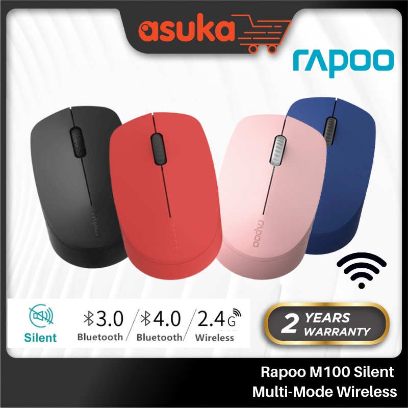 Rapoo M100 Silent (Blue/Red/Dark Grey/Pink) Multi-Mode Wireless ...