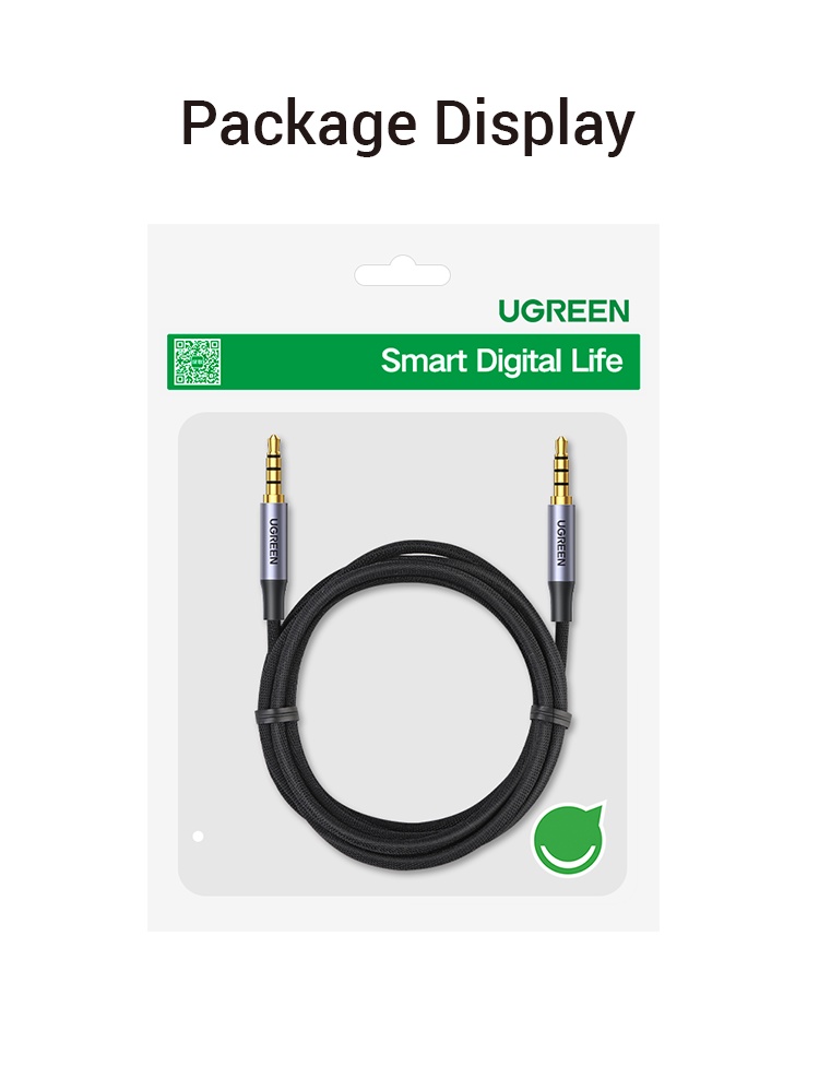 UGREEN 3.5mm Aux Cable 4 Pole TRRS 4-Conductor Auxiliary Male to Male ...
