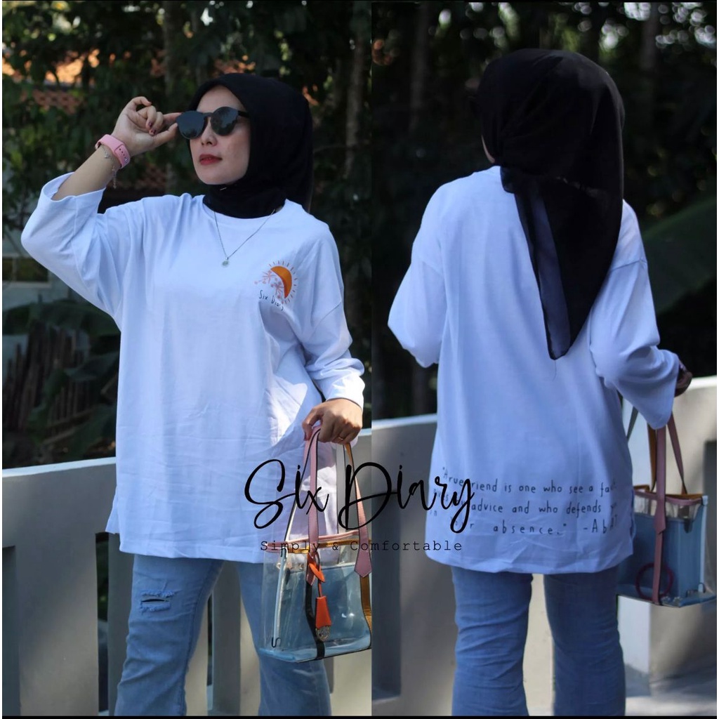 LATEST SIX DIARY OVER SIZE WOMEN'S TOP, White | SIX DIARY/LATEST WOMEN ...