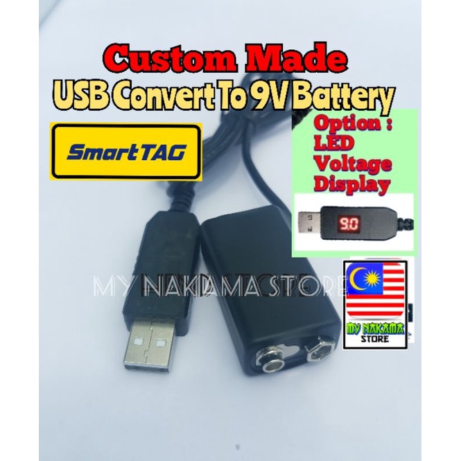 Custom Made USB Convert 9V Battery Boost Eliminated Eliminator With Led ...