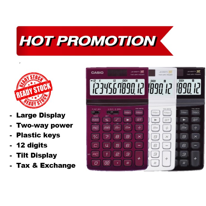 Casio Calculator 12 digits JW-200TV-S - Ready Stock | Shopee Malaysia