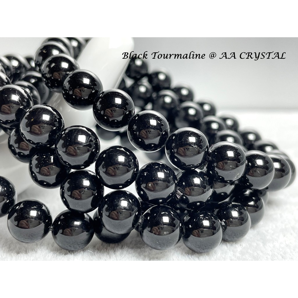 Natural Black Tourmaline Grade AAA Bracelet Gelang 6-10mm 天然黑碧玺手串 AAA ...
