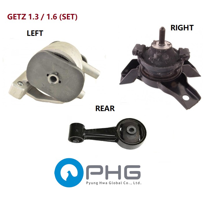 ENGINE MOUNTING (SET-3PCS) HYUNDAI GETZ 1.3 / 1.4 / 1.6 (OEM) | Shopee ...