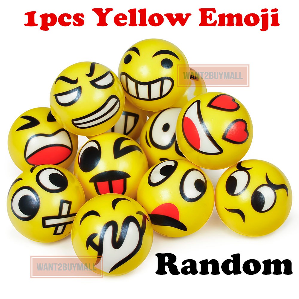 6.3cm Funny Colorful Emoji Weird Face Anti Stress Relief Relax Sponge ...