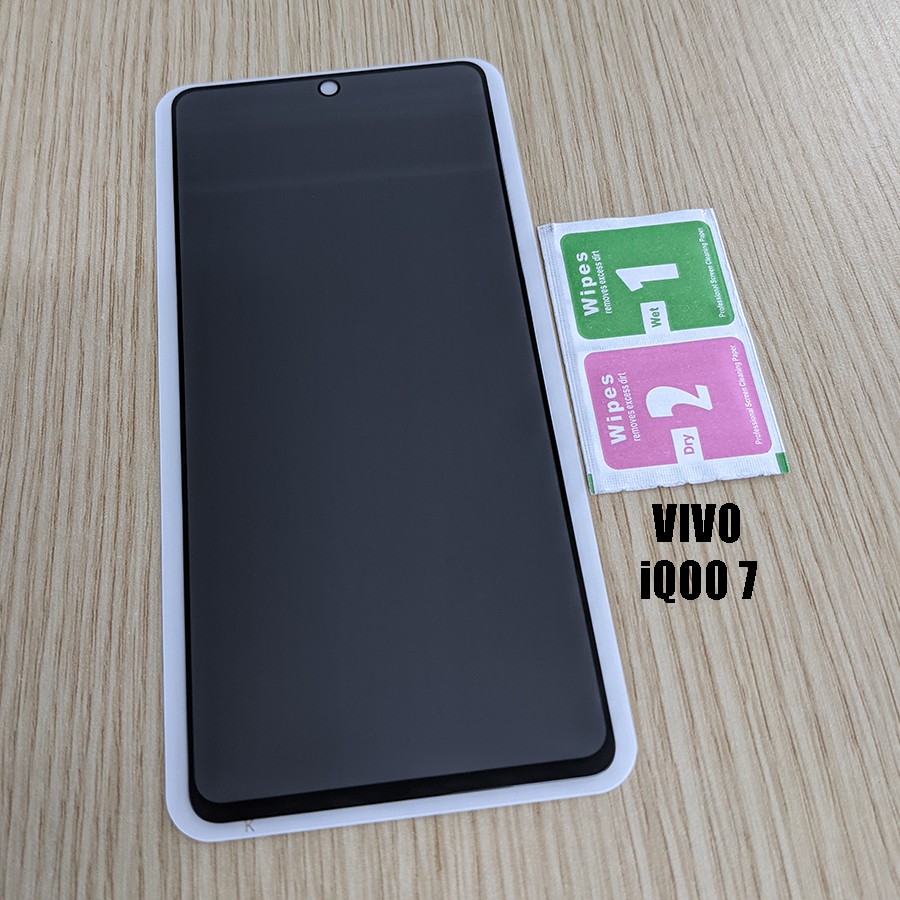 Vivo iQOO 7 premium anti-peeping tempered glass (free screen cleaning ...