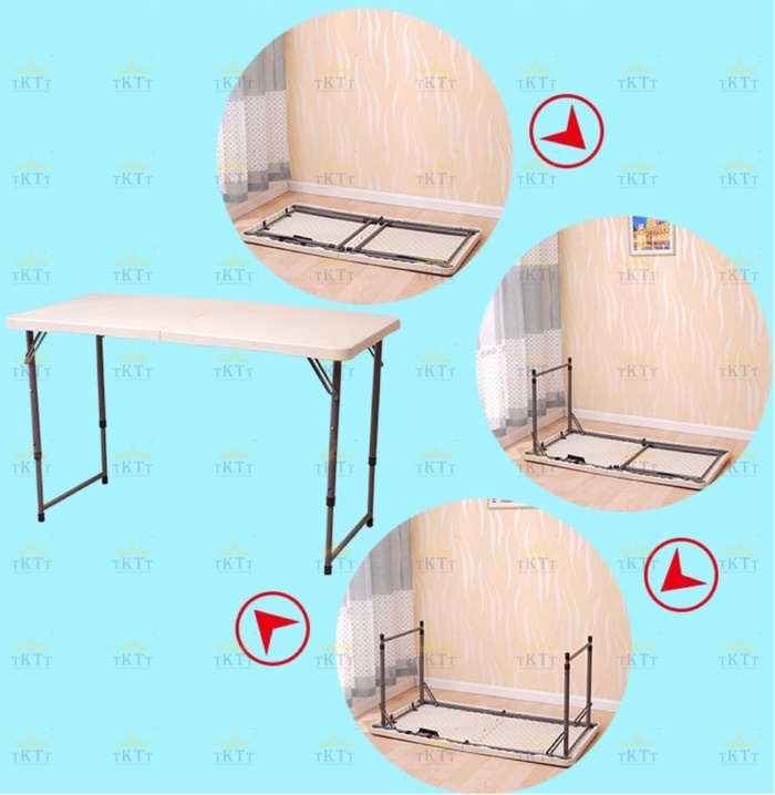 TKTT ™️ 2x4 Feet Foldable Banquet Table Portable Briefcase Exhibition ...