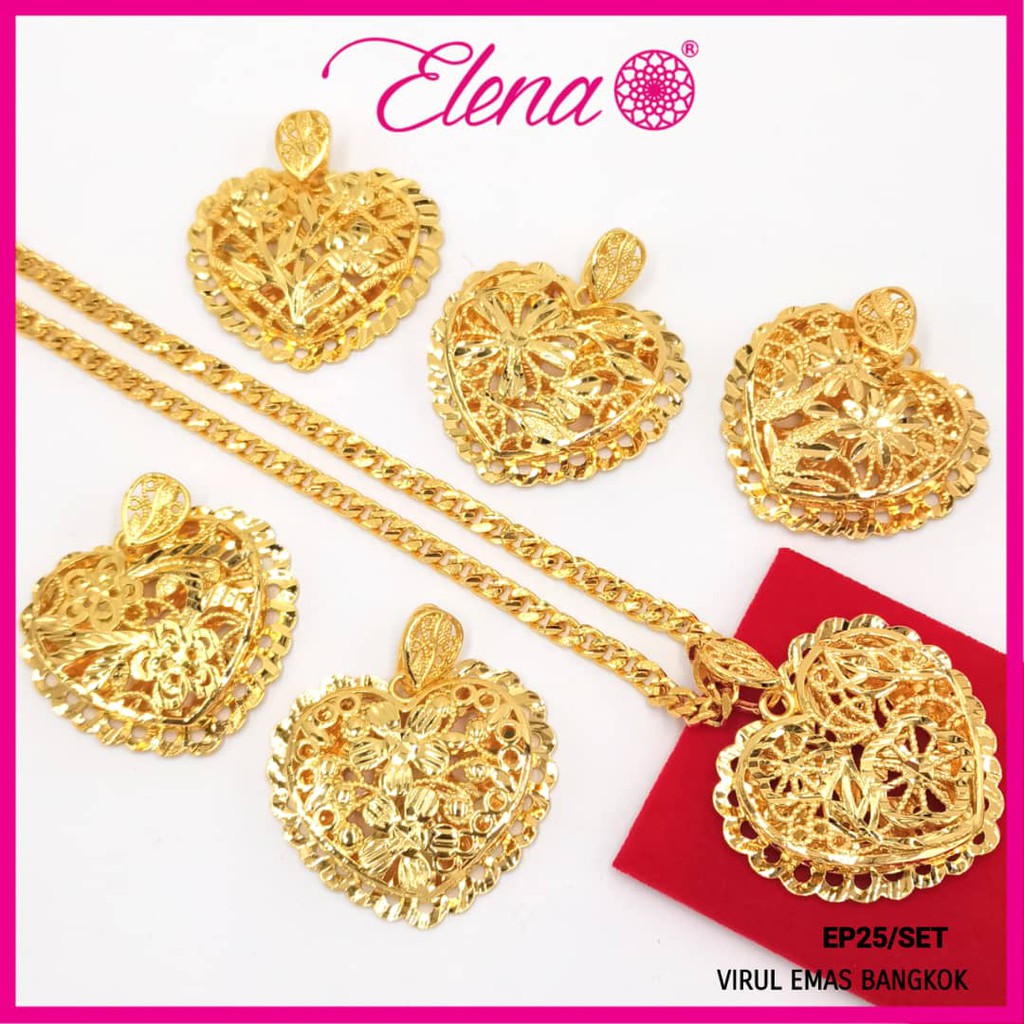 Elena Emas Korea Pendant - Loket (EP25) | Shopee Malaysia