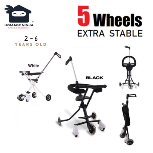 🔥5 Wheels Lightweight Baby Stroller Hand Push Walker Pram Scooter ...