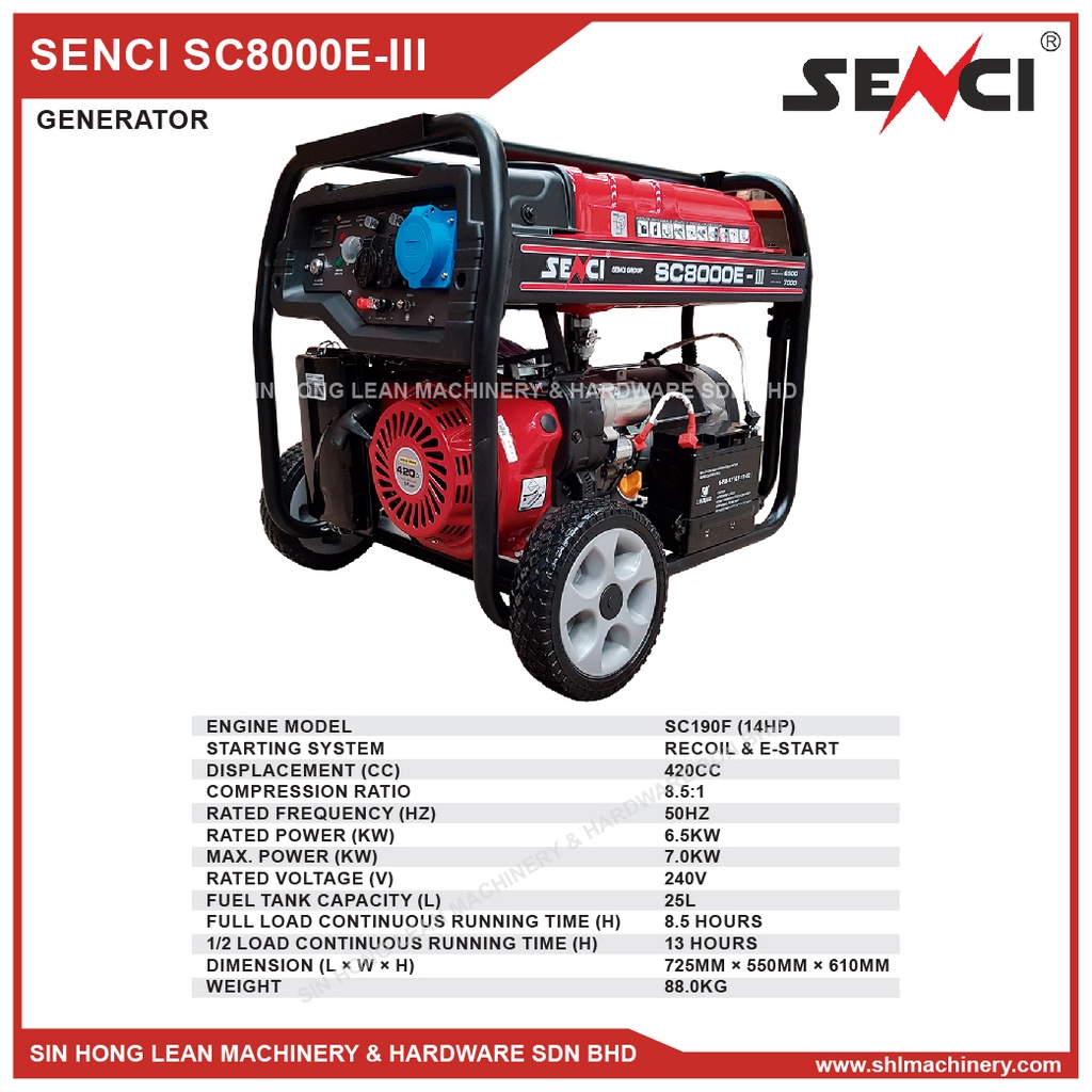 SENCI GENERATOR Senci SC8000-III WITH BATTERY | Shopee Malaysia