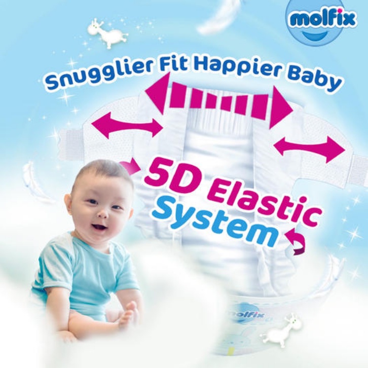 Molfix Extra Dry Tape Diaper Super Jumbo Pack (NB60) | Shopee Malaysia