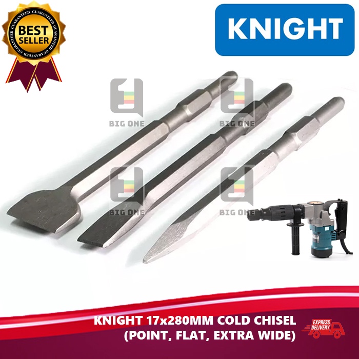 KNIGHT OR MOSTAZ 17x280 CHUCK COLD CHISEL BULL POINT FLAT EXTRA WIDE ...