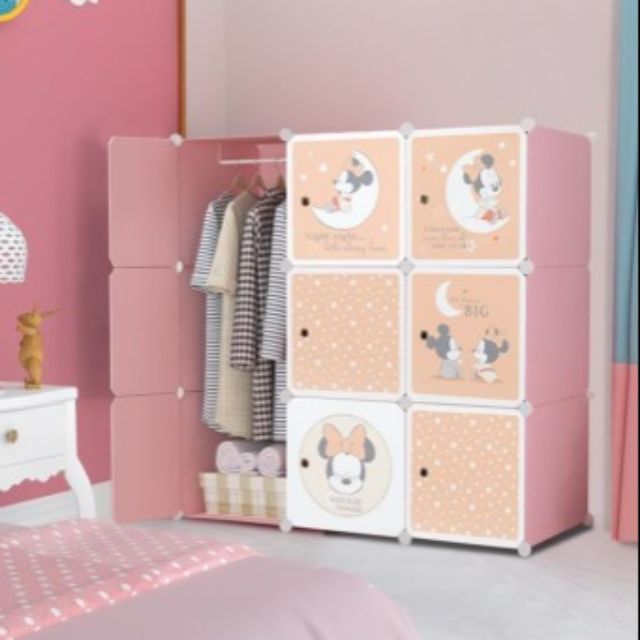MINNIE DIY Rack Storage Cabinet Wardrobe With Almari Hanger • MINNIE ...