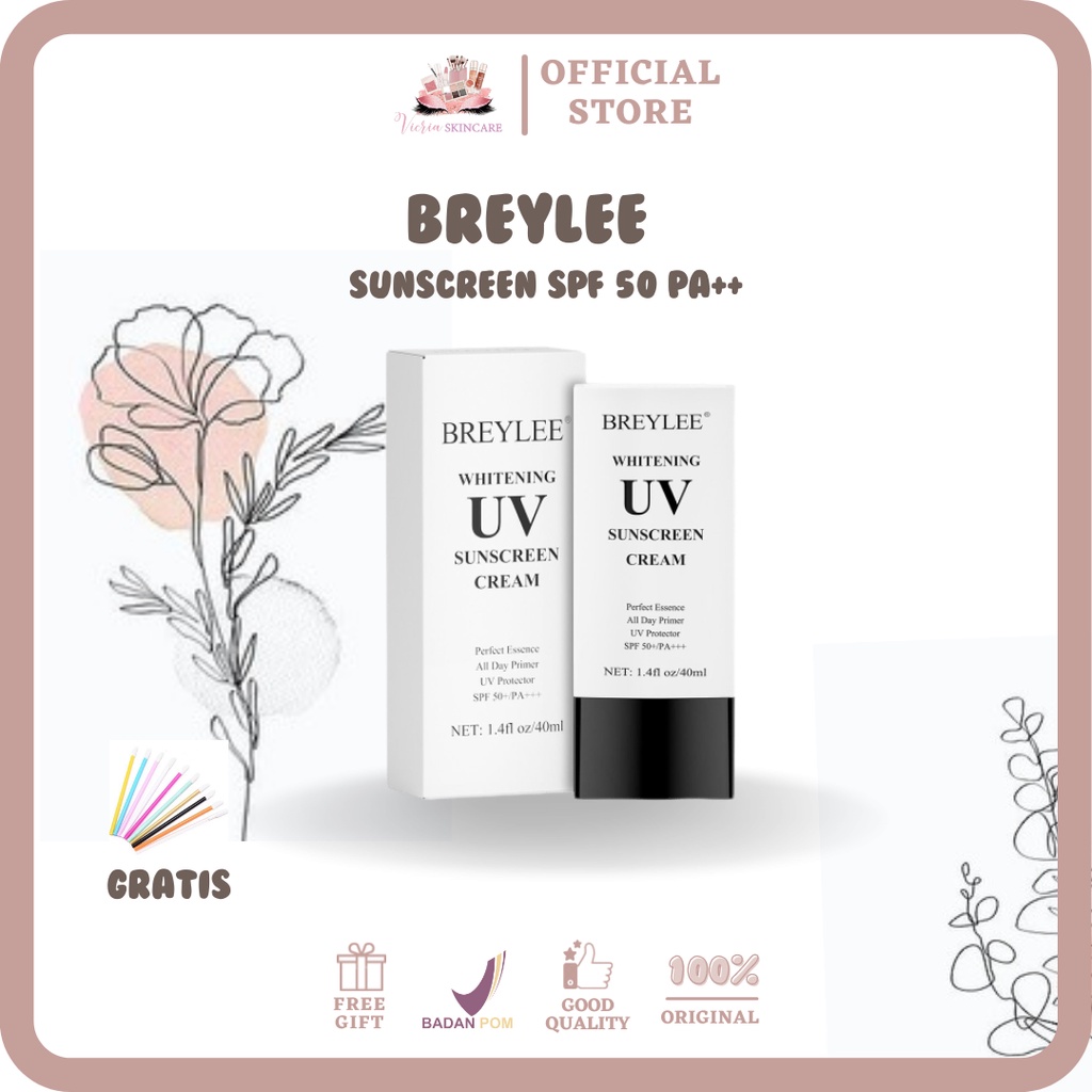 Breylee sunscreen SPF 50 PA+ + whitening uv sunscreen cream 40ml ...