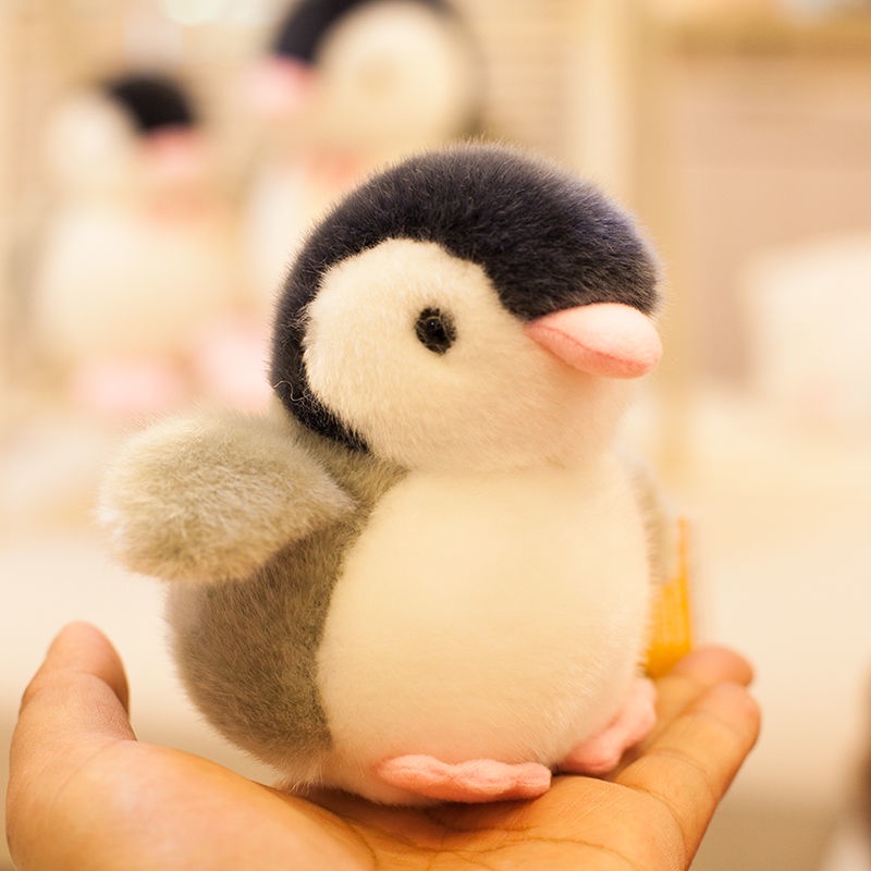 JFMM Cute Little Penguin Doll Plush Toys Bag Keychain Mini Schoolbag ...