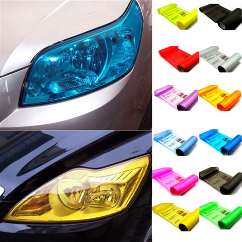 30*60cm Hot Car Headlight Sticker Tint Film Taillight Vinyl Fog Light ...