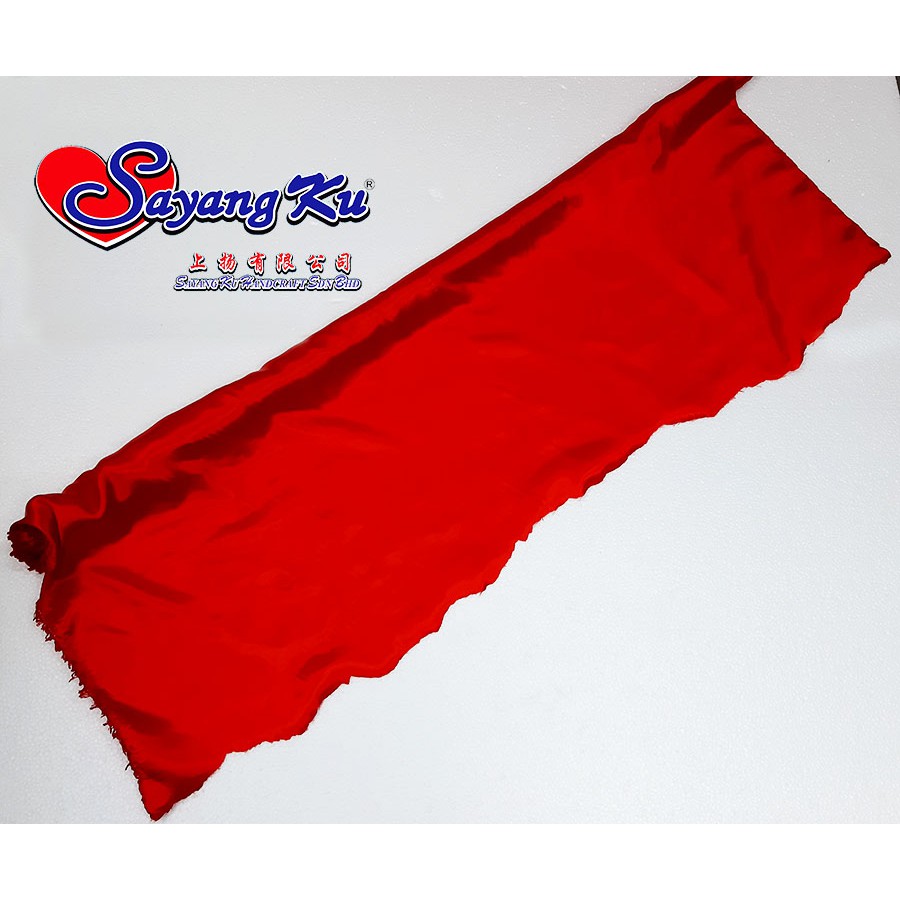(Hot)Kain Satin Merah / Classic Red Shining Decoration Silk Satin Net ...