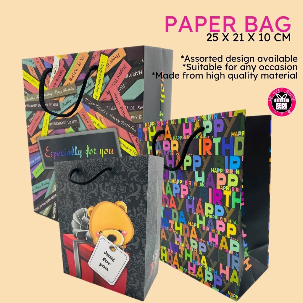 Paper Bag 25x21x10 cm Gift Bag Party Bag Doorgift Paper Bag Murah ...