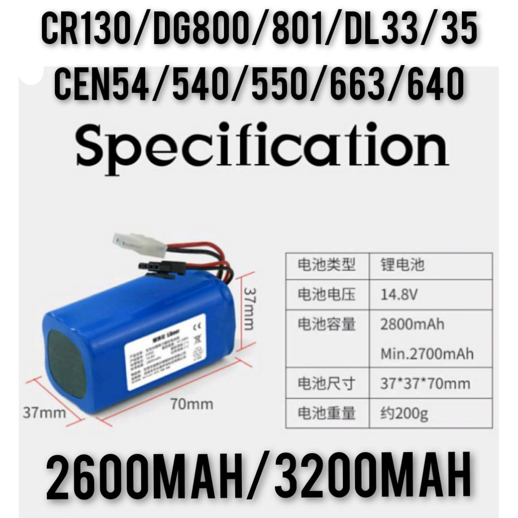 Ecovacs Deebot Battery CEN540 CEN54 CR130 CEN546 CEN550 553 CEN663 ...