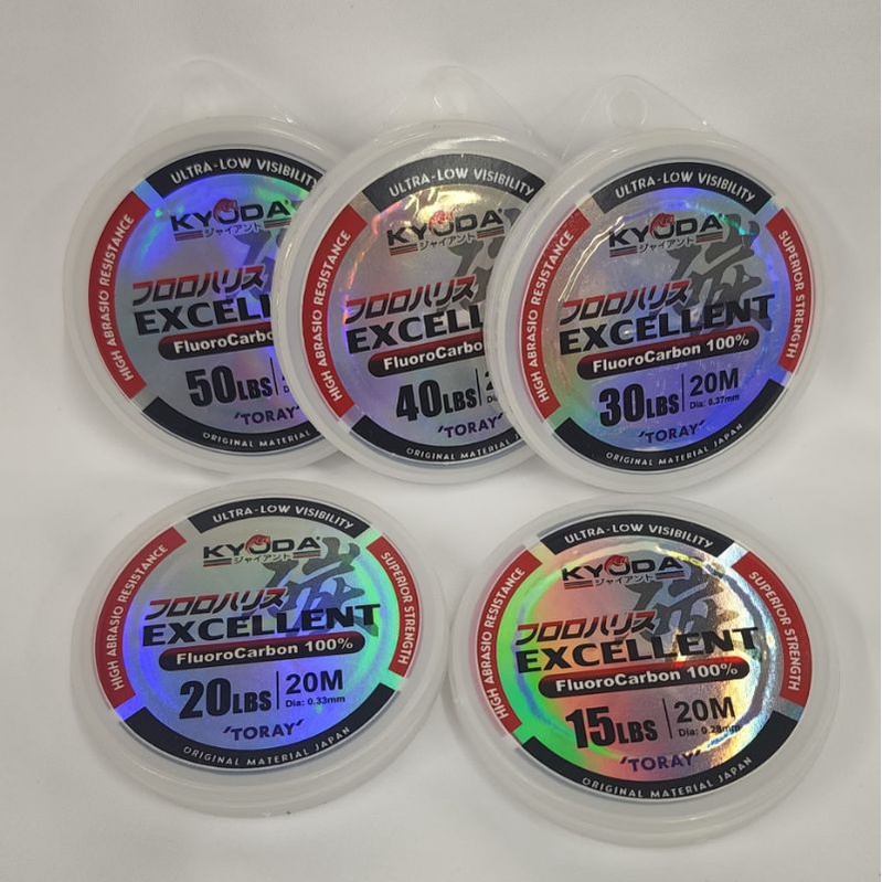 KYODA EXCELLENT FLUOROCARBON 100% LEADER LINE # LINES TANGSI PERAMBUT ...