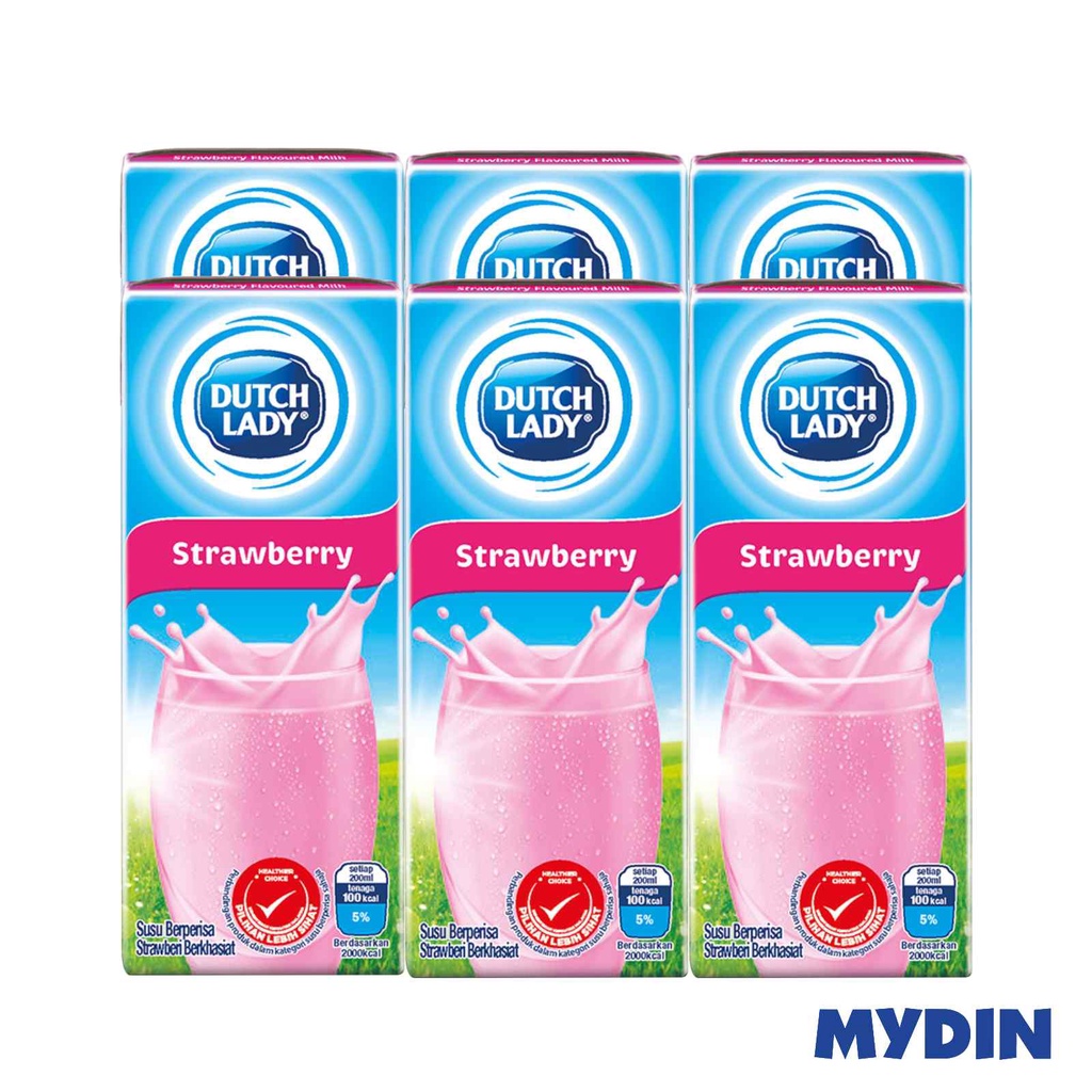 Dutch Lady Pure Farm Strawberry UHT Milk (6 x 200ml) | Shopee Malaysia
