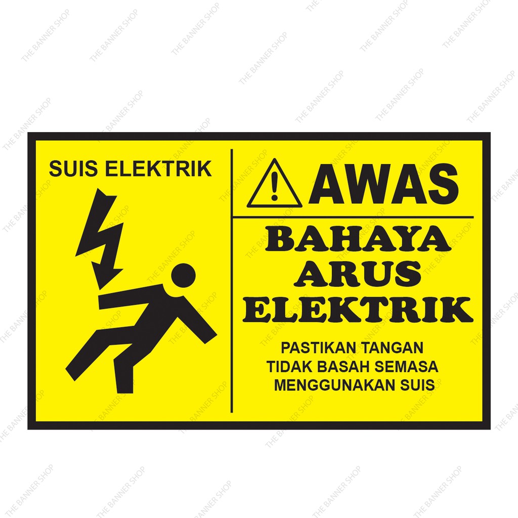 AWAS Sticker Board, Sign Keselamatan, untuk Contruction Site, Sekolah ...