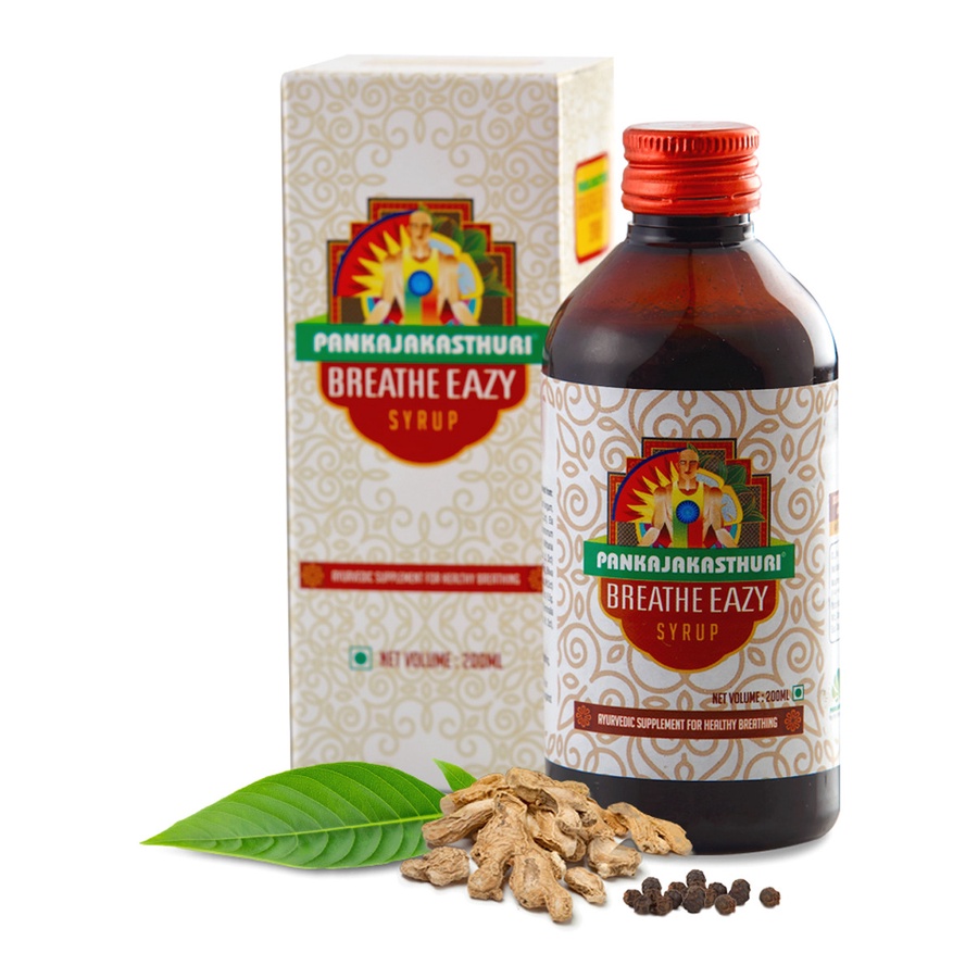 PANKAJAKASTHURI Ayurvedic Breathe Eazy Syrup 200ml (Asthma, Bronchitis ...