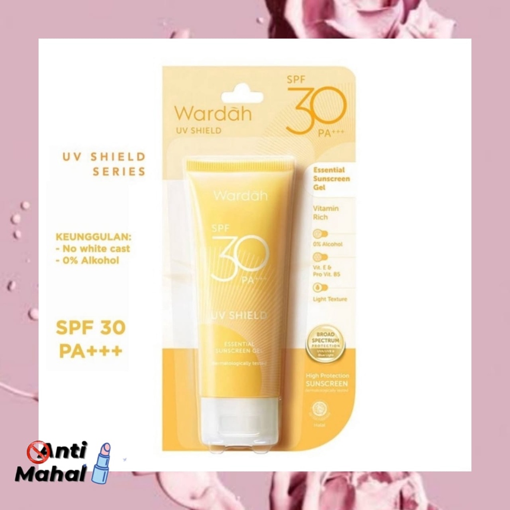 Wardah UV Shield Essential Sunscreen Gel SPF 30 PA ++ 40ml/face ...