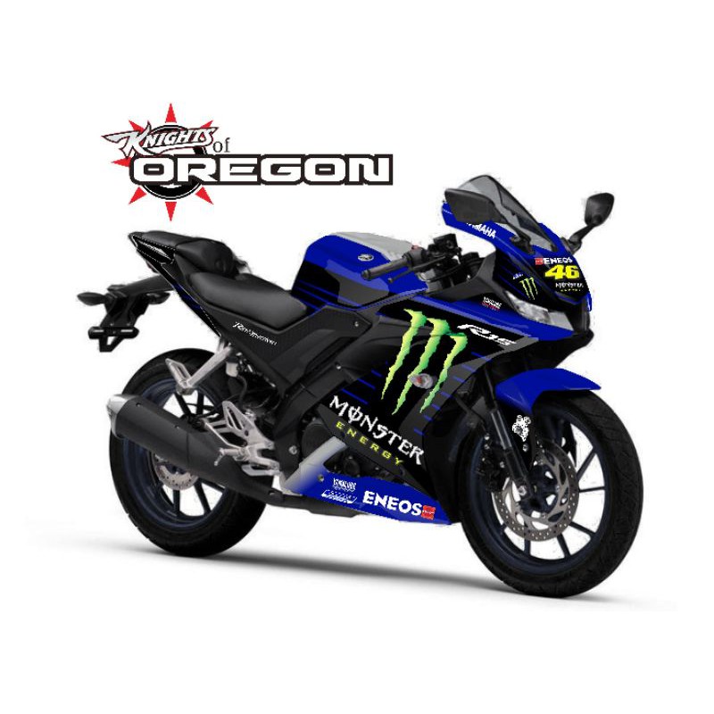 Shopee DECAL STRIPPING R15 V3 Monster ENERGY BLUE SILVER | Shopee Malaysia