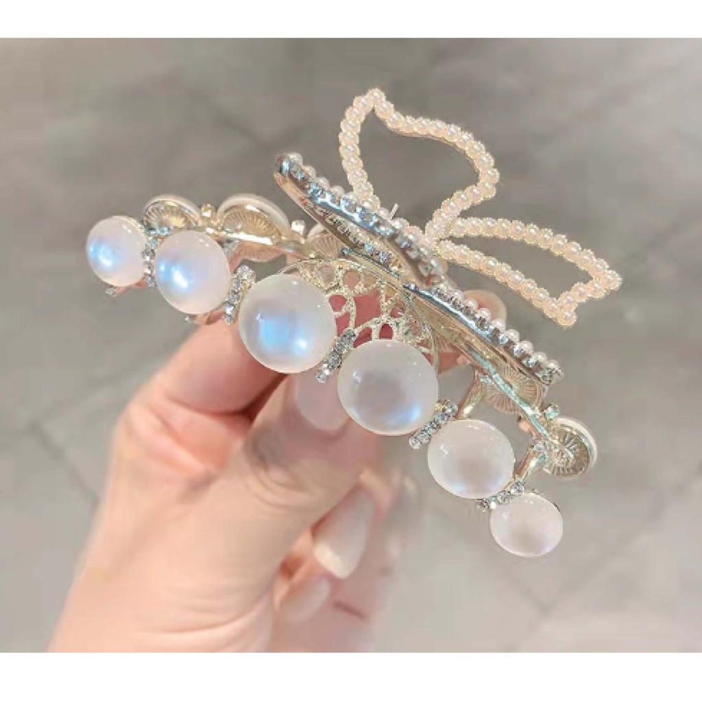 Korea Elegant Large Metal Flower Hair Claw Clip Shark Hair Clamp ...