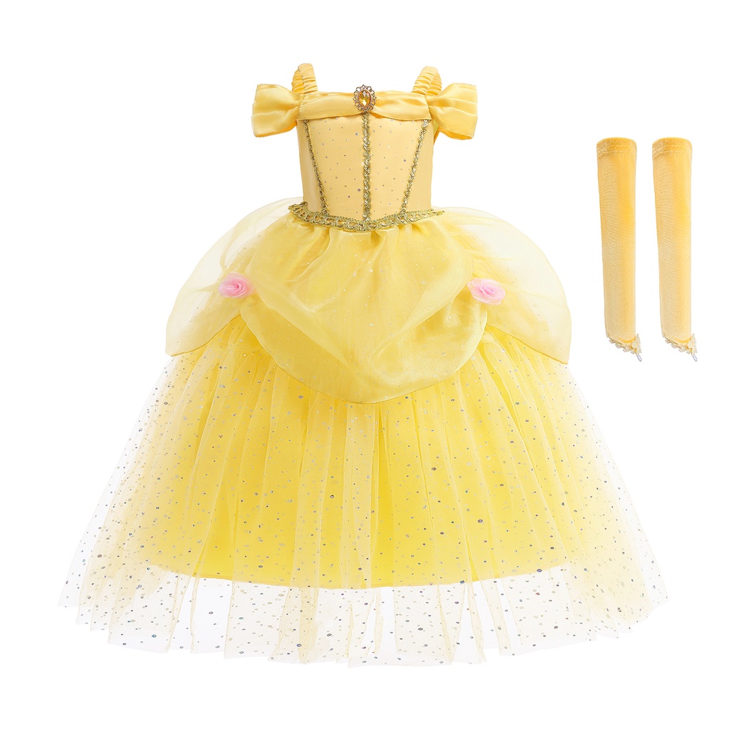 Belle Dress Kids Cosplay Beauty and The Beast Costume Halloween ...