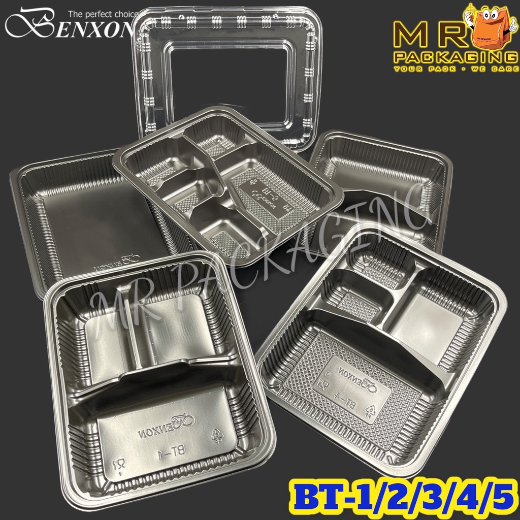 BENXON 5 / 4 / 3 / 2 / 1 Compartment Lunch Box with Lid [ 50set± ] BT-1 ...