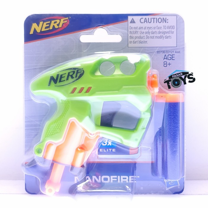 Nerf NanoFire Blaster Green Single-Shot Blaster with Dart Storage ...