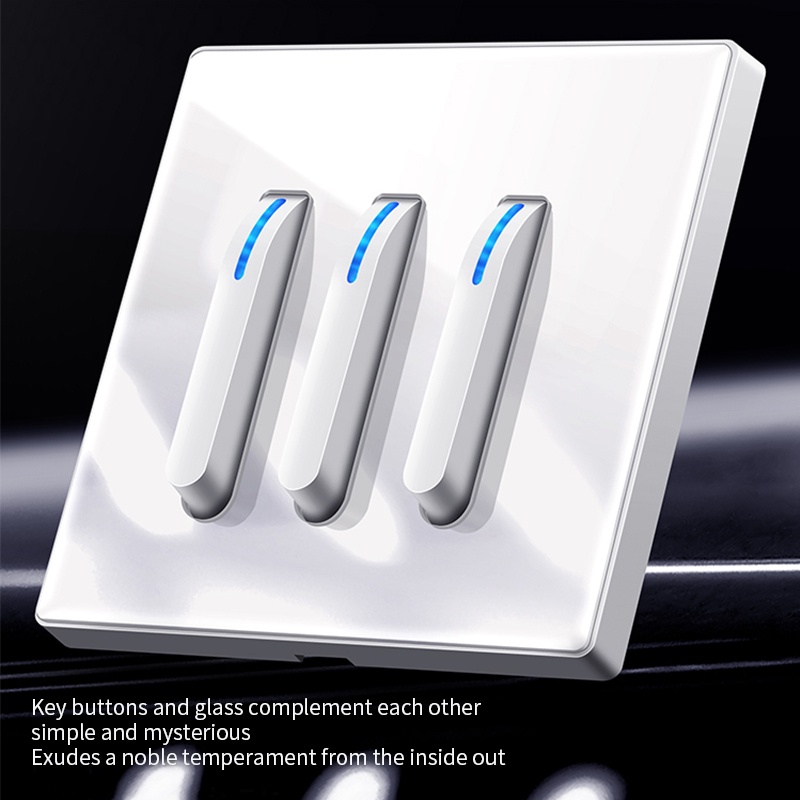PSSRISE key switch socket 3D tempered glass led indicator button ...