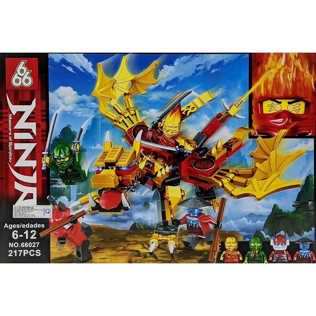 Ninjago_lego Ninja Riding a Six-Pointed Armor Dragon (217 pieces ...