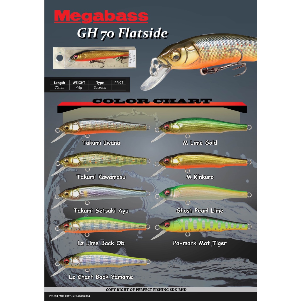 MEGABASS fishing lure GH70 FLATSIDE SUSPENDING LURE | Shopee Malaysia
