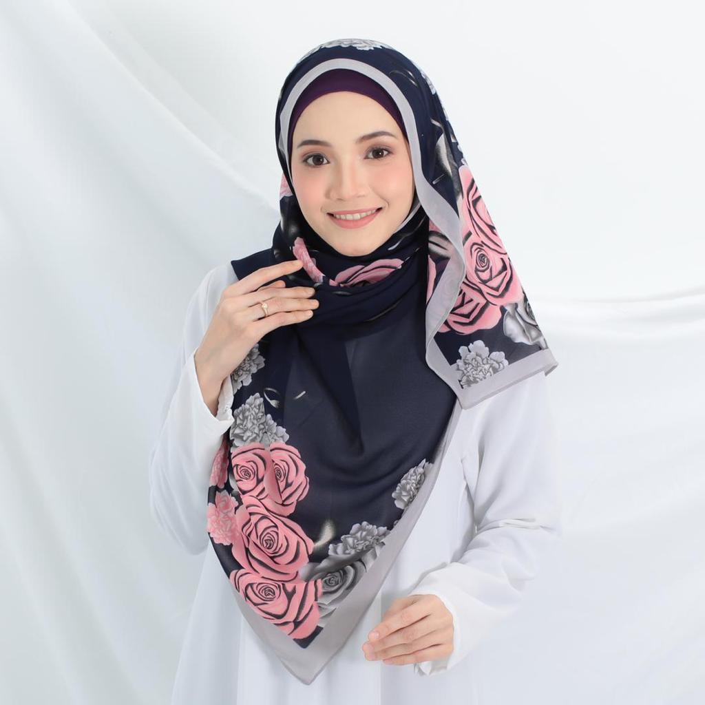 MC Printed shawl Chiffon inner hermes| Hijab | Tudung bawal | Tudung ...