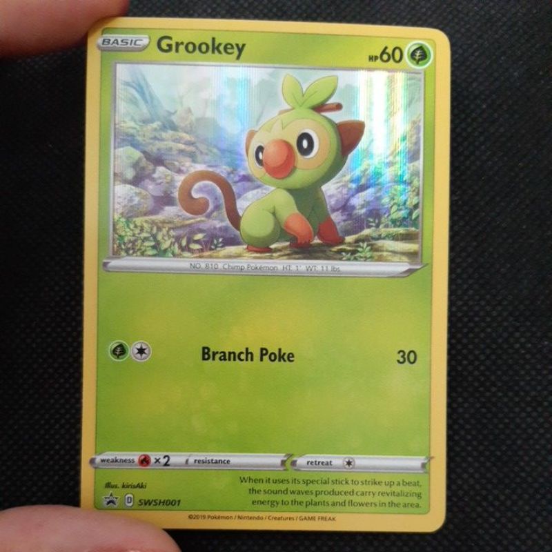 Pokemon Card TCG : Starter : Grookey SWSH001 Holo Promo 100% Original ...