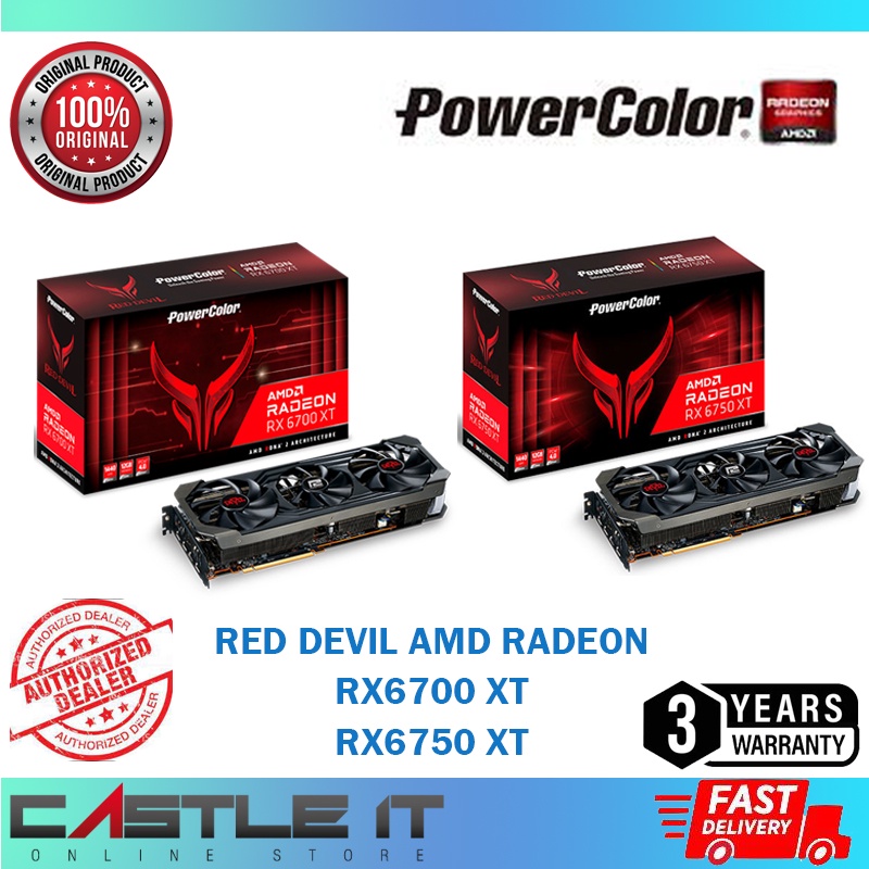 PowerColor XT 6750 XT RED DEVIL 12GB GDDR6 12G D6 6750XT Graphic Card ...