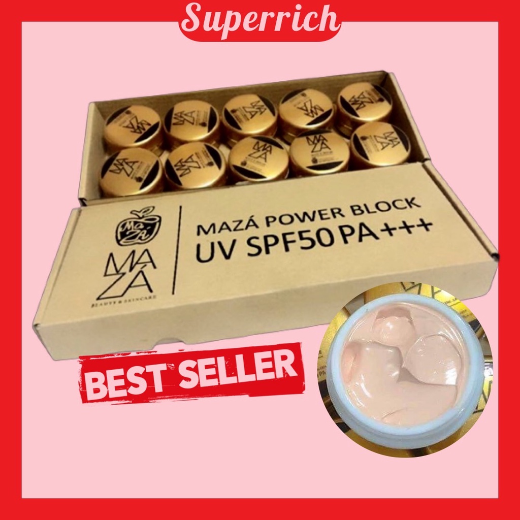 Masa SunScreen (1 Box Has 10 Pieces) + (Sunblock + Foundation) Maza SPF 50 PA +++. | Shopee Malaysia